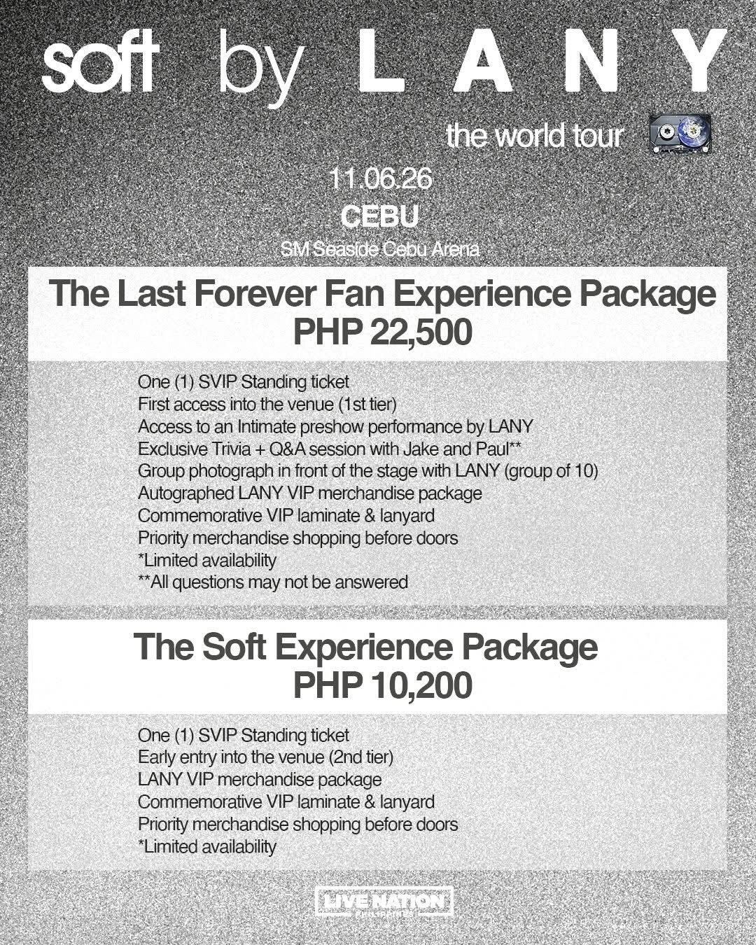 LANY: soft world tour | CEBU @ SM Seaside Cebu Arena – Prime Tickets